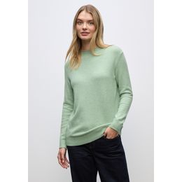 Strickpullover Street One, Damen, Gr. 34, serene gr&uuml;n meliert, Stoff, 30% Polyester, 27% Polyacryl, 23% Polyamid, 20% Viskose, Strukturmuster, normal normal, Rundhals, B&uuml;ndchen, Pullover Strickpullover, Feinstrick