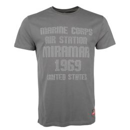 T-Shirt Top Gun "TG20212010", Herren, Gr. 50M, grau (anthrazit), Obermaterial: 100% Baumwolle, Shirts
