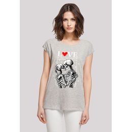 T-Shirt F4NT4STIC "Love is all you need", Damen, Gr. 4XL, grau (erdgrau), Obermaterial: 100% Baumwolle, regular fit, Rundhals, ohne Bündchen, Shirts, Premium Qualität