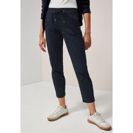 Jogger Pants Cecil, Damen, Gr. XL, L&auml;nge 26, blau (universal blau), Web, 97% Baumwolle, 3% Elasthan, unifarben, comfort fit 7/8-L&auml;nge, Hosen, Middle Waist