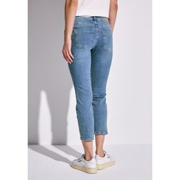 Comfort-fit-Jeans Street One, Damen, Gr. 31, Länge 26, blau (light blau washed), Jeans, 84% Baumwolle, 13% Polyester, 3% Elasthan, unifarben, wadenlang, Jeans, 5-Pocket-Style