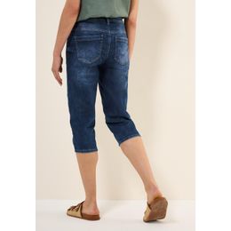 Slim-fit-Jeans Cecil, Damen, Gr. 28, Länge 19, blau (mid blau wash), Jeans, 75% Baumwolle, 23% Polyester, 2% Elasthan, unifarben, kniebedeckend, Jeans, High Waist