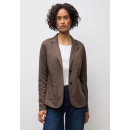 Kurzblazer Street One, Damen, Gr. 34, schwarz hazelnut braun meliert, Web, Obermaterial: 93% Baumwolle, 7% Elasthan; Futter: 100% Elasthan, unifarben, normal normal, V-Ausschnitt, abgesteppt, Blazer Kurzblazer, aus Baumwolle mit Stretchanteil