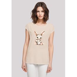 T-Shirt F4NT4STIC "Niedlicher Osterhase mit Ei", Damen, Gr. 4XL, wei&szlig; (sandwei&szlig;), Obermaterial: 100% Baumwolle, regular fit, Rundhals, ohne B&uuml;ndchen, Shirts T-Shirt, Premium Qualit&auml;t