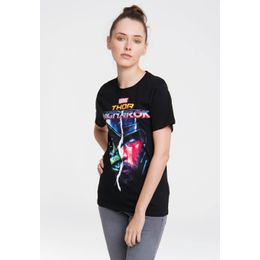 T-Shirt logoshirt "Marvel Comics", Damen, Gr. XL, bunt (schwarz, mehrfarbig), 100% Baumwolle, bedruckt, normal, Rundhals, Shirts T-Shirt, mit lizenzierten Design