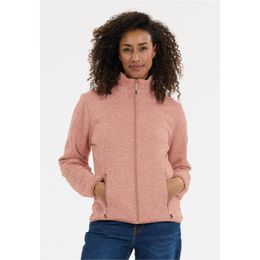Fleecejacke WHISTLER "SAMANI", Damen, Gr. 48, braun, 100% Polyester, meliert, normal, hoch geschlossener Ausschnitt, Jacken Fleecejacke, aus schnell trocknendem Funktionsmaterial