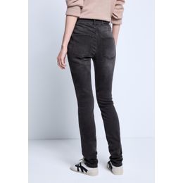 Damen Comfort-fit-Jeansschwarz washed, Gr. 36, STREET ONE STUDIO, unifarben, Jeans, 63% Baumwolle, 25% Polyester, 10% Viskose, 2% Elasthan, Jeans,