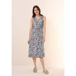 Midikleid Cecil, Damen, Gr. XL (44), US-Gr&ouml;&szlig;en, wei&szlig; (vanillewei&szlig;), Stoff, 100% Viskose, unifarben, comfort fit wadenlang, V-Ausschnitt, B&uuml;ndchen, Kleider Midikleid, mit Volant