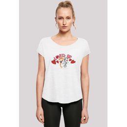 T-Shirt F4NT4STIC "Looney Tunes Bugs Bunny And Lola Valentines", Damen, Gr. S, wei&szlig;, Obermaterial: 100% Baumwolle, regular fit, Rundhals, ohne B&uuml;ndchen, Shirts T-Shirt, Print