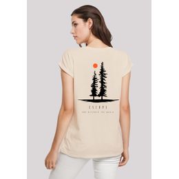 T-Shirt F4NT4STIC "Escape Discover the World Pinetree", Damen, Gr. L, wei&szlig; (sandwei&szlig;), Obermaterial: 100% Baumwolle, regular fit, Rundhals, ohne B&uuml;ndchen, Shirts T-Shirt, Discover the World