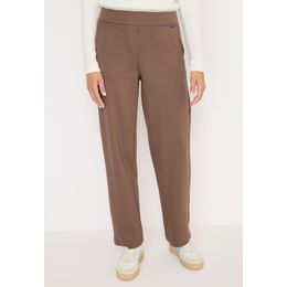 Stoffhose Cecil, Damen, Gr. L, Länge 30, cocoa taupe, Stoff, 61% Viskose, 32% Polyamid, 7% Elasthan, unifarben, loose fit lang, Hosen, High Waist