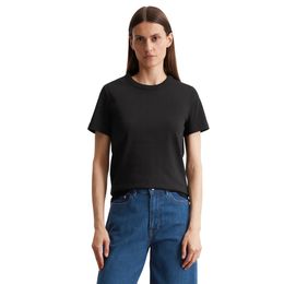 Marc O'Polo T-Shirt MARC O'POLO "aus Interlock-Jersey", Damen, Gr. XS, schwarz, Obermaterial: 100% Baumwolle, unifarben, Basic, relaxed fit, Rundhals, Shirts T-Shirt