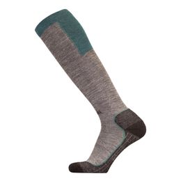 Socken UphillSport "OUNA", Damen, Gr. 39-42, grau (grau, grün), 60% Wolle, 20% Polyamid, 18% Polypropylen, 2% Elasthan, mehrfarbig, Socken, mit mehrlagiger Struktur