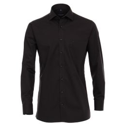 Businesshemd Casamoda "Casamoda Businesshemd extra langer Arm 69cm uni", Herren, Gr. 42, Normalgr&ouml;&szlig;en, schwarz, 100% Baumwolle, unifarben, schmal, Hemden