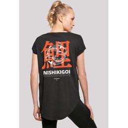 T-Shirt F4NT4STIC "Nishikigoi Koi Japan Grafik", Damen, Gr. L, schwarz, Obermaterial: 100% Baumwolle, regular fit, Rundhals, ohne Bündchen, Shirts, Print
