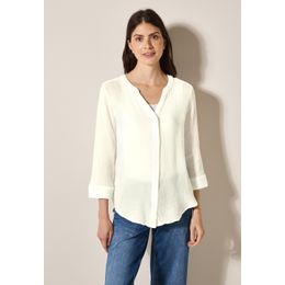 Shirtbluse Cecil, Damen, Gr. XL (44), weiß (vanilleweiß), Web, 100% Baumwolle, Strukturmuster, normal normal, Rundhals, Manschette, Blusen, aus reiner Baumwolle