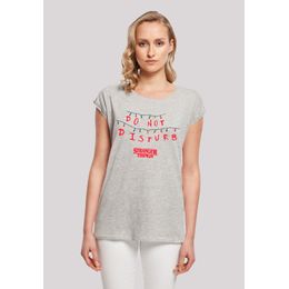 T-Shirt F4NT4STIC "Stranger Things Do Not Disturb", Damen, Gr. 4XL, grau (erdgrau), Obermaterial: 100% Baumwolle, regular fit, Rundhals, ohne B&uuml;ndchen, Shirts T-Shirt, Premium Qualit&auml;t