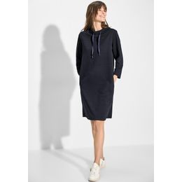 Jerseykleid Cecil, Damen, Gr. XXL (46), US-Gr&ouml;&szlig;en, blau (universal blau), Stoff, 68% Polyester, 28% Viskose, 4% Elasthan, Strukturmuster, normal kniefrei, hoch geschlossener Ausschnitt, abgesteppt, Kleider Jerseykleid, mit Stehkragen