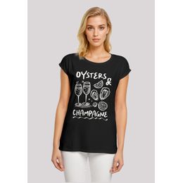T-Shirt F4NT4STIC "Oysters And Champagne Summer", Damen, Gr. 4XL, schwarz, Obermaterial: 100% Baumwolle, regular fit, Rundhals, ohne B&uuml;ndchen, Shirts T-Shirt, Premium Qualit&auml;t