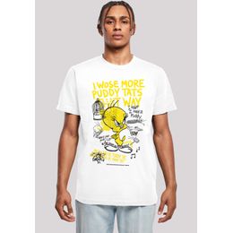T-Shirt F4NT4STIC "Looney Tunes Tweety Pie More Puddy Tats", Herren, Gr. L, weiß, Obermaterial: 100% Baumwolle, regular fit, Rundhals, ohne Bündchen, Shirts, Herren,Premium Merch,Regular-Fit,Basic,Bedruckt