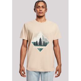 T-Shirt F4NT4STIC "Hike More Mountains", Herren, Gr. L, beige (sand), Obermaterial: 100% Baumwolle, regular fit, Rundhals, ohne Bündchen, Shirts, Premium Qualität