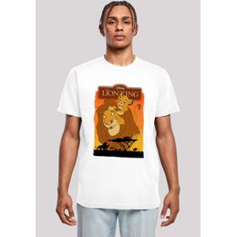 T-Shirt F4NT4STIC "Disney König der Löwen Simba und Mufasa", Herren, Gr. L, weiß, Obermaterial: 100% Baumwolle, regular fit, Rundhals, ohne Bündchen, Shirts, Herren,Premium Merch,Regular-Fit,Basic,Bedruckt
