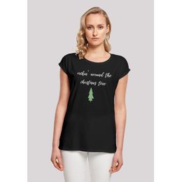 T-Shirt F4NT4STIC "Rockin around the christmas tree", Damen, Gr. 4XL, schwarz, Obermaterial: 100% Baumwolle, regular fit, Rundhals, ohne B&uuml;ndchen, Shirts T-Shirt, Print