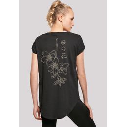 T-Shirt F4NT4STIC "Japan Flower", Damen, Gr. L, schwarz, Obermaterial: 100% Baumwolle, regular fit, Rundhals, ohne B&uuml;ndchen, Shirts T-Shirt, Print