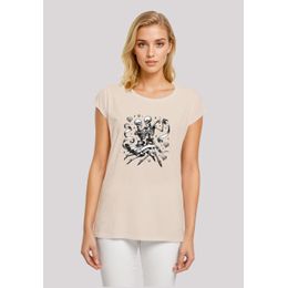 T-Shirt F4NT4STIC "Skelettpaar tanzt mit Band", Damen, Gr. 4XL, wei&szlig; (sandwei&szlig;), Obermaterial: 100% Baumwolle, regular fit, Rundhals, ohne B&uuml;ndchen, Shirts T-Shirt, Premium Qualit&auml;t