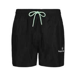 Badeshorts Sergio Tacchini "GUACETO SWIMSHORT Herren", Herren, Gr. M, EURO-Gr&ouml;&szlig;en, gr&uuml;n (schwarz, birds egg gr&uuml;n), Polyester, Badehosen Badeshorts, Badehose Herren, Badeshorts, Strandhose, Swimwear, Beachwear, Sale