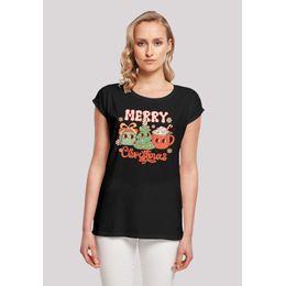 T-Shirt F4NT4STIC "Merry Weihnachten Cozy And Cute", Damen, Gr. 4XL, schwarz, Obermaterial: 100% Baumwolle, regular fit, Rundhals, ohne B&uuml;ndchen, Shirts T-Shirt, Premium Qualit&auml;t, Weihnachts-Kollection