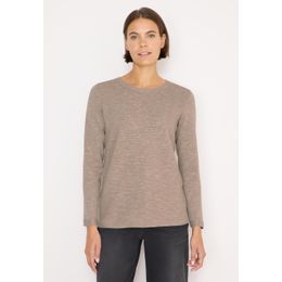 Strickpullover Cecil, Damen, Gr. L (42), toffee cream heather melange, Web, 60% Baumwolle, 40% Polyester, unifarben, normal normal, Rundhals, abgesteppt, Pullover Strickpullover, mit Rundhalsausschnitt