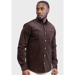 REDEFINED REBEL EST. 2013 Langarmhemd REDEFINED REBEL "Redefined Rebel Shirt RRPark Shirt Corduroy REGULAR FIT", Herren, Gr. S, Normalgrößen, braun (chocolate braun), 98% Baumwolle, 2% Elasthan, Hemden