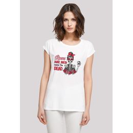 T-Shirt F4NT4STIC "Anti Valentinstag Roses are red", Damen, Gr. 4XL, wei&szlig;, Obermaterial: 100% Baumwolle, regular fit, Rundhals, ohne B&uuml;ndchen, Shirts T-Shirt, Premium Qualit&auml;t