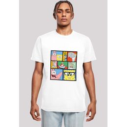 T-Shirt F4NT4STIC "Spongebob Schwammkopf Collage", Herren, Gr. 4XL, wei&szlig;, Obermaterial: 100% Baumwolle, regular fit, Rundhals, ohne B&uuml;ndchen, Shirts T-Shirt, Herren,Premium Merch,Regular-Fit,Basic,Bedruckt