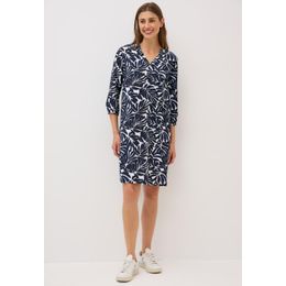 Sommerkleid Cecil, Damen, Gr. S (38), US-Gr&ouml;&szlig;en, blau (urban dunkelblau), Stoff, 88% Viskose, 12% Polyamid, unifarben, comfort fit knieumspielend, V-Ausschnitt, Manschette, Kleider Sommerkleid, knielang