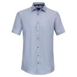 Businesshemd Venti "Venti Businesshemd Kurzarm uni", Herren, Gr. 37, Normalgr&ouml;&szlig;en, blau (mittelblau), 100% Baumwolle, unifarben, schmal, Hemden