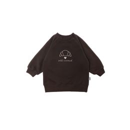 Sweatshirt Liliput "petit croissant", M&auml;dchen, Gr. 74/80, braun (dunkelbraun), 80% Baumwolle, 20% Polyester, bedruckt, normal, Rundhals, Sweatshirts Sweatshirt, aus weichem Material mit Baumwolle