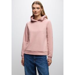 Hoodie Street One, Damen, Gr. 34, faded rose, Sweatware, 60% Baumwolle, 40% Polyester, unifarben, normal, ohne Ausschnitt, Bündchen, Sweatshirts, im soften Baumwoll-Mix