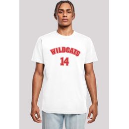 T-Shirt F4NT4STIC "Disney High School Musical The Musical Wildcats 14", Herren, Gr. S, weiß, Obermaterial: 100% Baumwolle, regular fit, Rundhals, ohne Bündchen, Shirts, Print