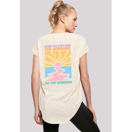 T-Shirt F4NT4STIC "Be The Sunshine Color", Damen, Gr. L, weiß (sandweiß), Obermaterial: 100% Baumwolle, regular fit, Rundhals, ohne Bündchen, Shirts, Premium Qualität