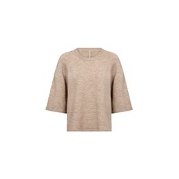 Strickpullover soyaconcept "Soya Concept Sweater SC_ORLEAN", Damen, Gr. L, 98008 sand melange, Obermaterial: 74% Polyacryl, 24% Polyester, 2% Elasthan, Pullover Strickpullover