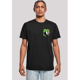 T-Shirt F4NT4STIC "Looney Tunes Marvin The Martian Face Faux Pocket", Herren, Gr. L, schwarz, Obermaterial: 100% Baumwolle, regular fit, Rundhals, ohne Bündchen, Shirts, Print