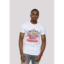 T-Shirt F4NT4STIC "Disney Micky Maus Merry Christmas", Herren, Gr. L, weiß, Obermaterial: 100% Baumwolle, regular fit, Rundhals, ohne Bündchen, Shirts, Print