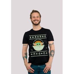 T-Shirt F4NT4STIC "Star Wars The Mandalorian Baby Yoda", Herren, Gr. M, schwarz, Obermaterial: 100% Baumwolle, regular fit, Rundhals, ohne Bündchen, Shirts, Print