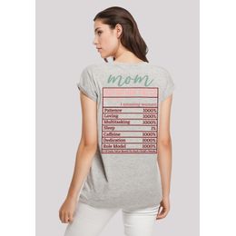 T-Shirt F4NT4STIC "Mom Nutrition Facts", Damen, Gr. 4XL, grau (erdgrau), Obermaterial: 100% Baumwolle, regular fit, Rundhals, ohne B&uuml;ndchen, Shirts T-Shirt, Premium Qualit&auml;t