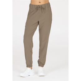 ENDURANCE ATHLECIA ATHLECIA Damen Sweathose "Austberg"grau, beige, Gr. 44, unifarben, 85% Polyester, 15% Elasthan, Hosen, im angesagten Look