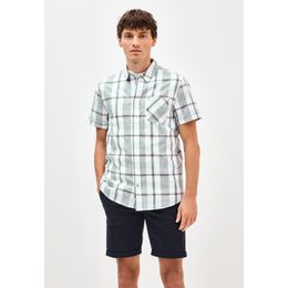 Kurzarmhemd Street One MEN, Herren, Gr. XL44, US-Gr&ouml;&szlig;en, gr&uuml;n (teal gr&uuml;n), Web, 100% Baumwolle, kariert, normal normal, V-Ausschnitt, B&uuml;ndchen, Hemden, mit Knopfleiste