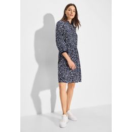 Sommerkleid Cecil, Damen, Gr. XXL (46), US-Gr&ouml;&szlig;en, blau (universal blau), Stoff, 100% Viskose, bedruckt, gerade kniefrei, V-Ausschnitt, B&uuml;ndchen, Kleider Sommerkleid, mit Knopfleiste