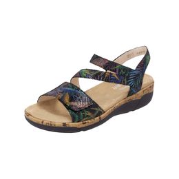 Riemchensandale Remonte "Remonte Sandalen Leder", Damen, Gr. 38, schwarz, Leder, Schuhe Riemchensandale